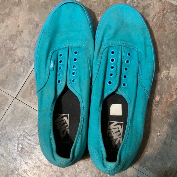 Vans | Shoes | Authentic All Teal Vans | Poshmark